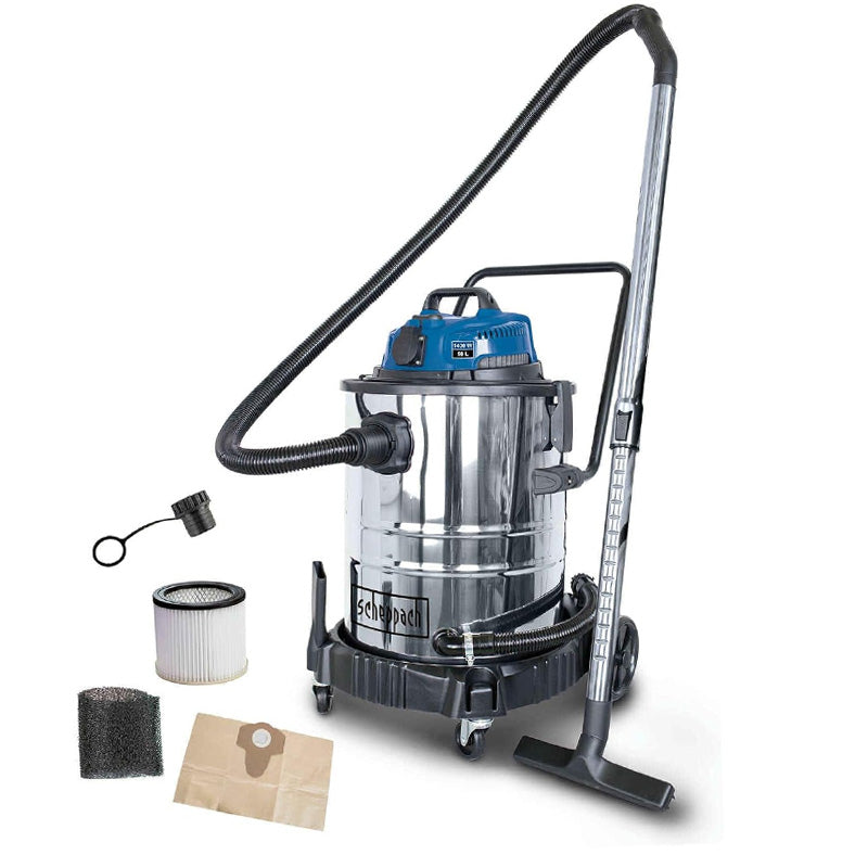 Aspirateur eau et poussière SCHEPPACH ASP-50ES - cuve inox 50L - 1400W – Racetools PRO