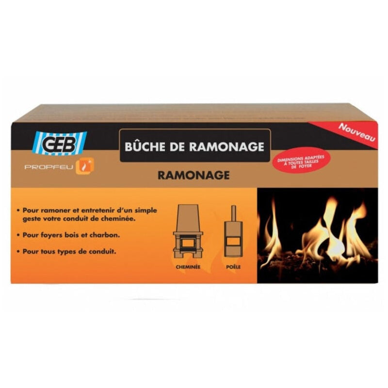 Bûche de ramonage des goudrons et suies GEB Propfeu pour conduits de c ...