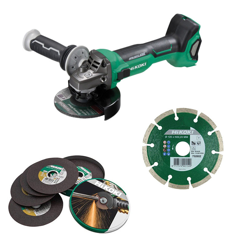 Pack Meuleuse Ø125 36/18V Brushless + disque diamant + 10 disques à tr ...