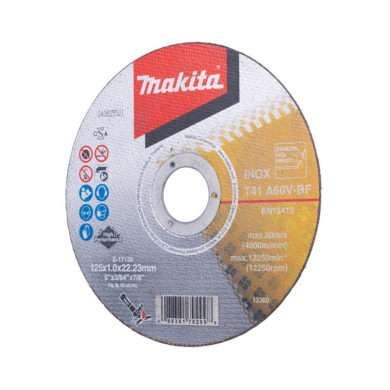 Lot de 12 disques à tronçonner métal et inox MAKITA E-17120-12 A60V ...