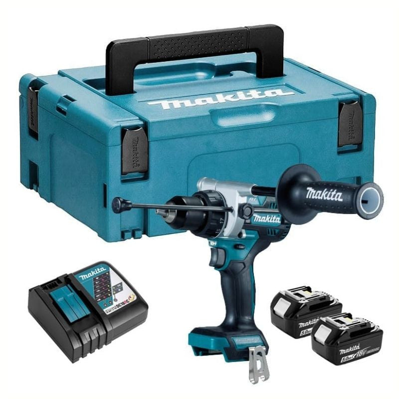 Perceuse visseuse à percussion MAKITA DHP486RTJ 18V 2 bat Li-ion 5Ah ...