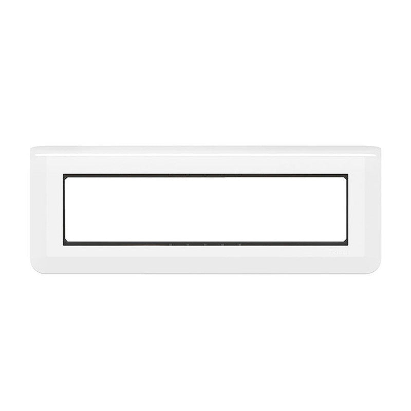 Plaque LEGRAND Mosaic avec support pour 8 modules horizontal blanc ...